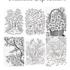 Floral Coloring Book for Kids and Adults, Relaxing and Stress-relieving ...