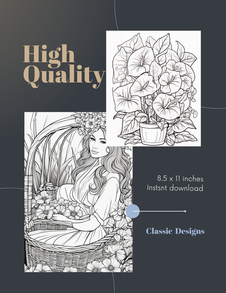 Floral Coloring Book for Kids and Adults, Relaxing and Stress-relieving ...