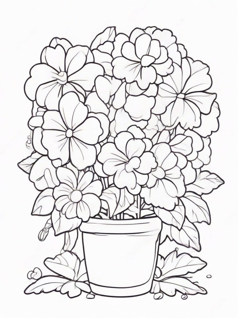 Floral Coloring Book for Kids and Adults, Relaxing and Stress-relieving ...