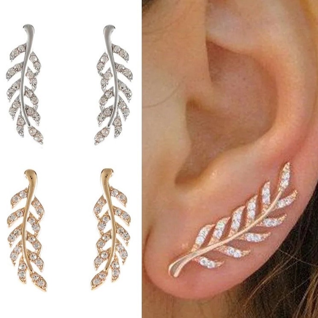 Gold or Silver Left Ear Cuffs Branch Ear Crawler Statement - Etsy