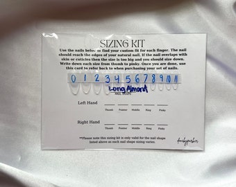 Press on Nail Sizing Kit, Fake Nail Sizing Kit, Nail Sizing Kit, Sizing ...