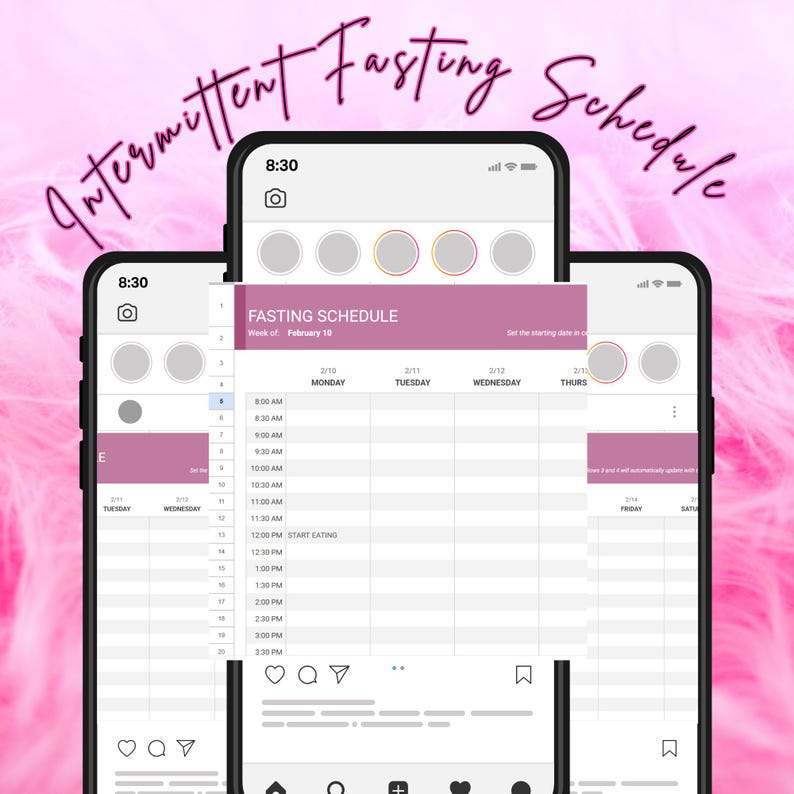 Digital | Lose Weight Fast | Printable Intermittent Fasting Schedule ...