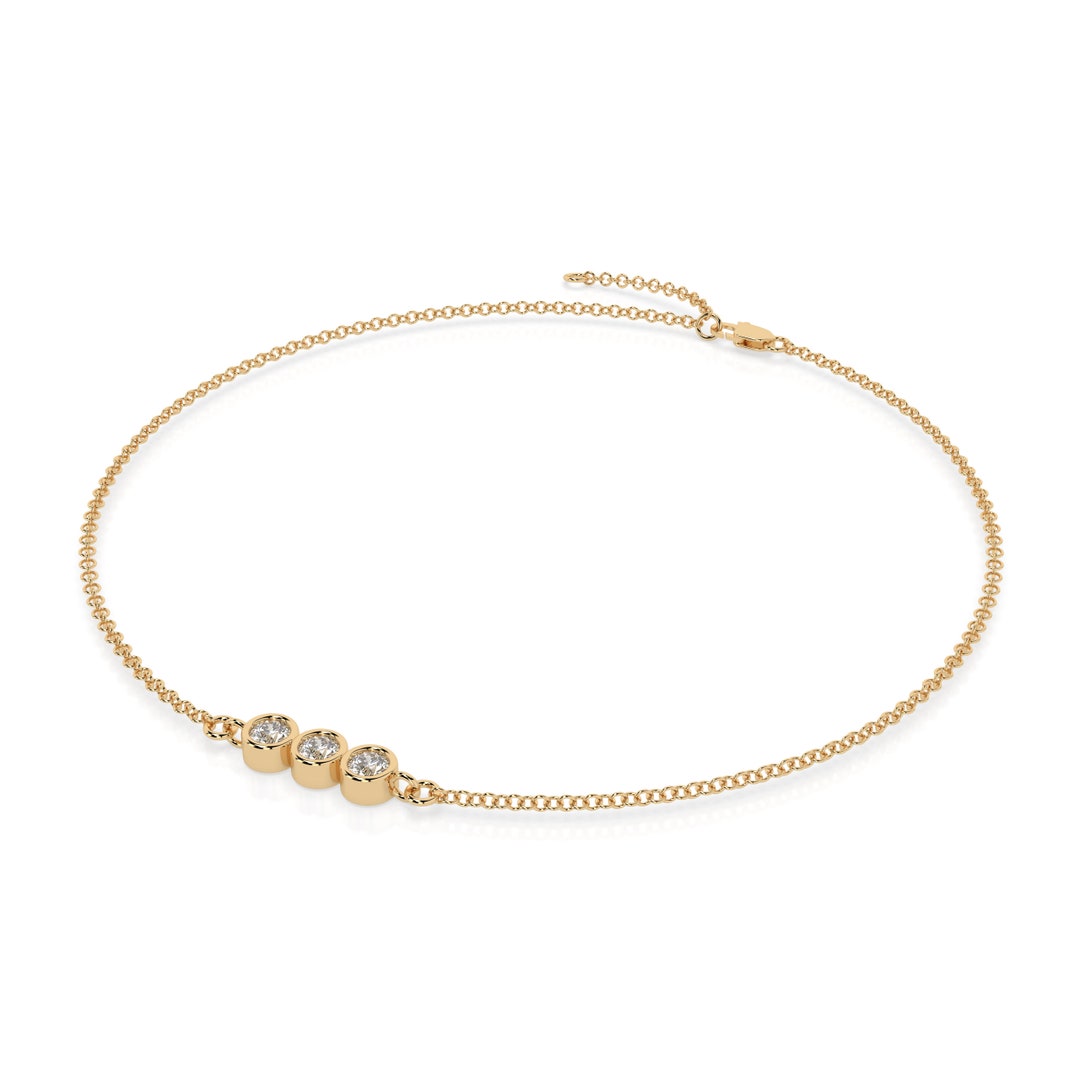 The Luciana Three-stone Natural Diamond Necklace Round Brilliant Cut ...