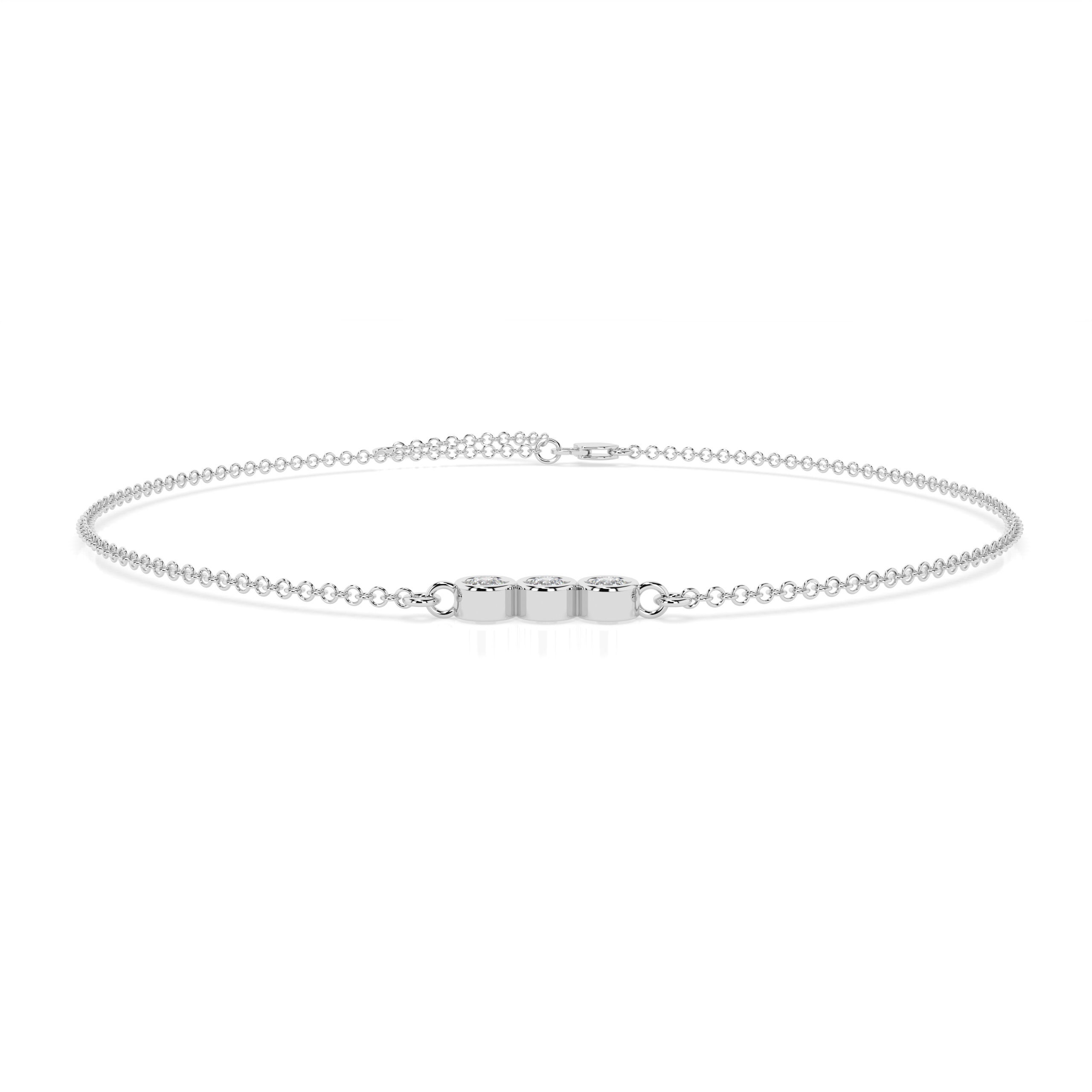 The Luciana Three-stone Natural Diamond Necklace Round Brilliant Cut ...