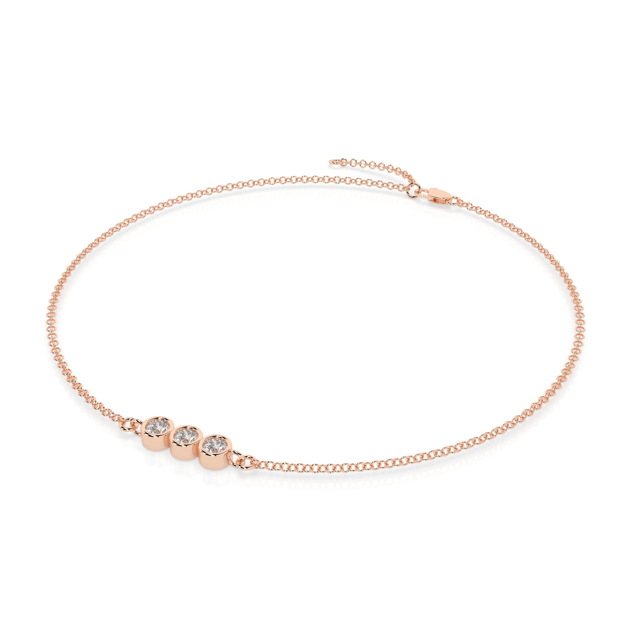 The Luciana Three-stone Natural Diamond Necklace Round Brilliant Cut ...