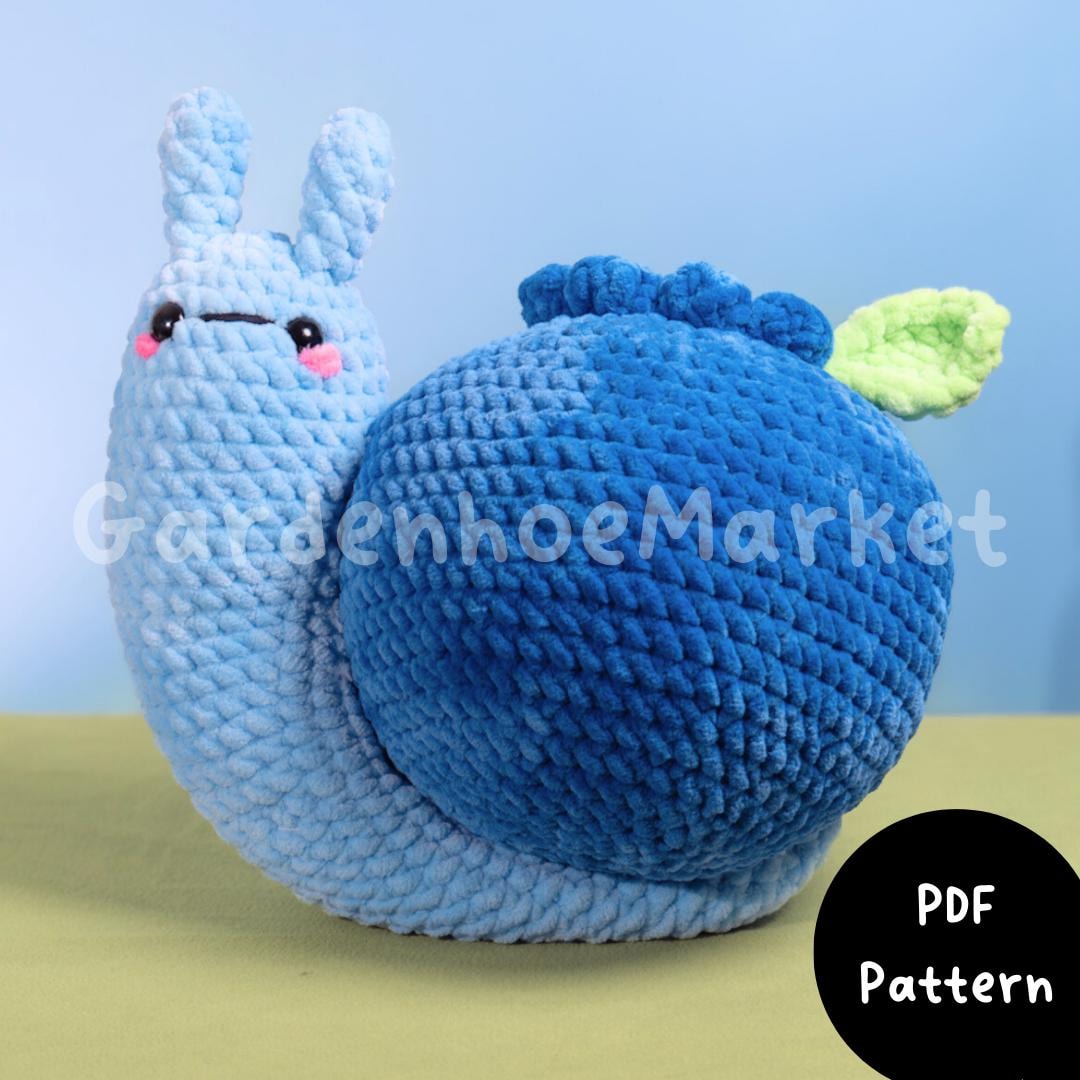 Jumbo Bluebert Pattern - Blueberry Snail Crochet Pillow Pattern - Etsy