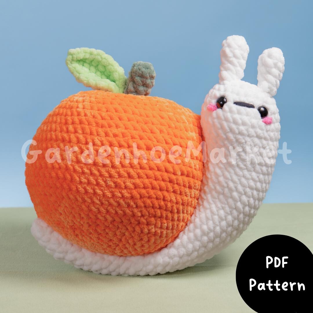 Jumbo Clementimothy the Orange Snail Pattern - Clementine Snail Crochet ...