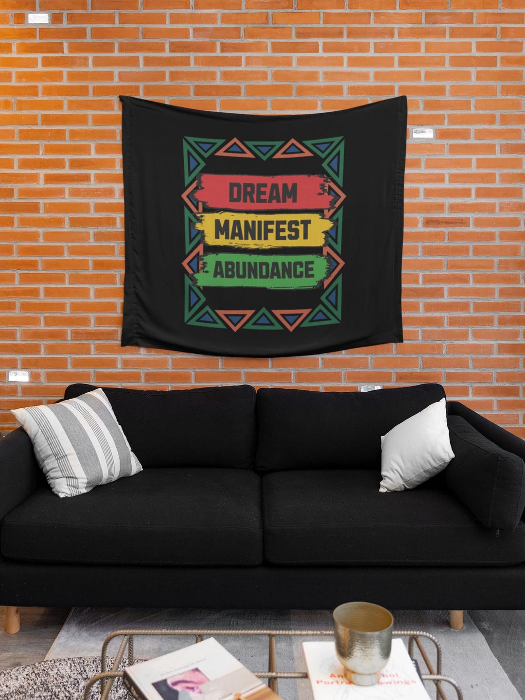Dream Manifest Abundance Indoor Wall Tapestries, Boho Home Decor, Large ...