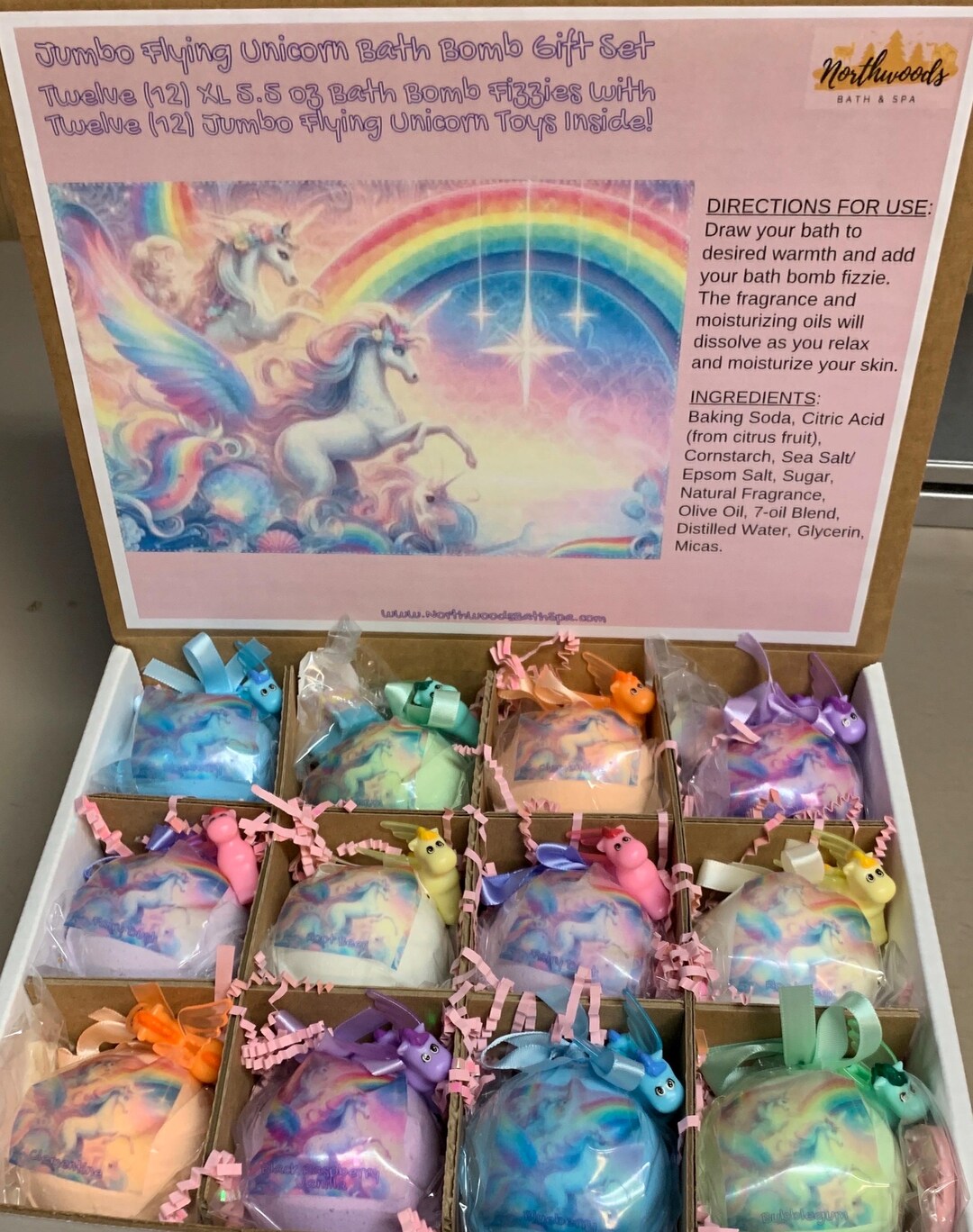 Large Jumbo Flying Unicorns 12-pack XL 5.5 Oz Bath Bomb Gift Set for ...