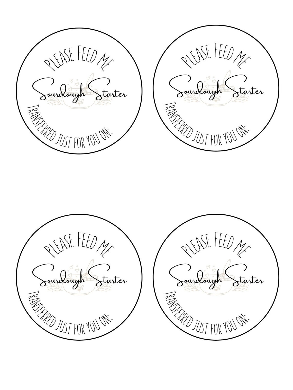 Sourdough Starter Gift Tag DIGITAL DOWNLOAD - Etsy
