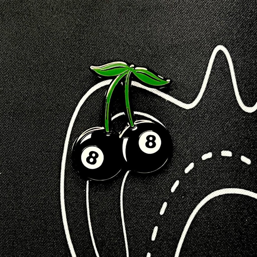 8 Ball Cherry Hard Enamel Pin 8 Ball Pin, Aesthetic Pin, Cherry Pin - Etsy