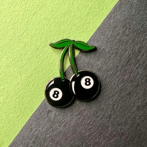 8 Ball Cherry - Hard Enamel Pin | 8 Ball Pin, Aesthetic Pin, Cherry Pin ...
