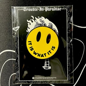 Smiley Face (it is What It Is) - Hard Enamel Pin | Smiley Face Pin, Smiley, Aesthetic Pin ...