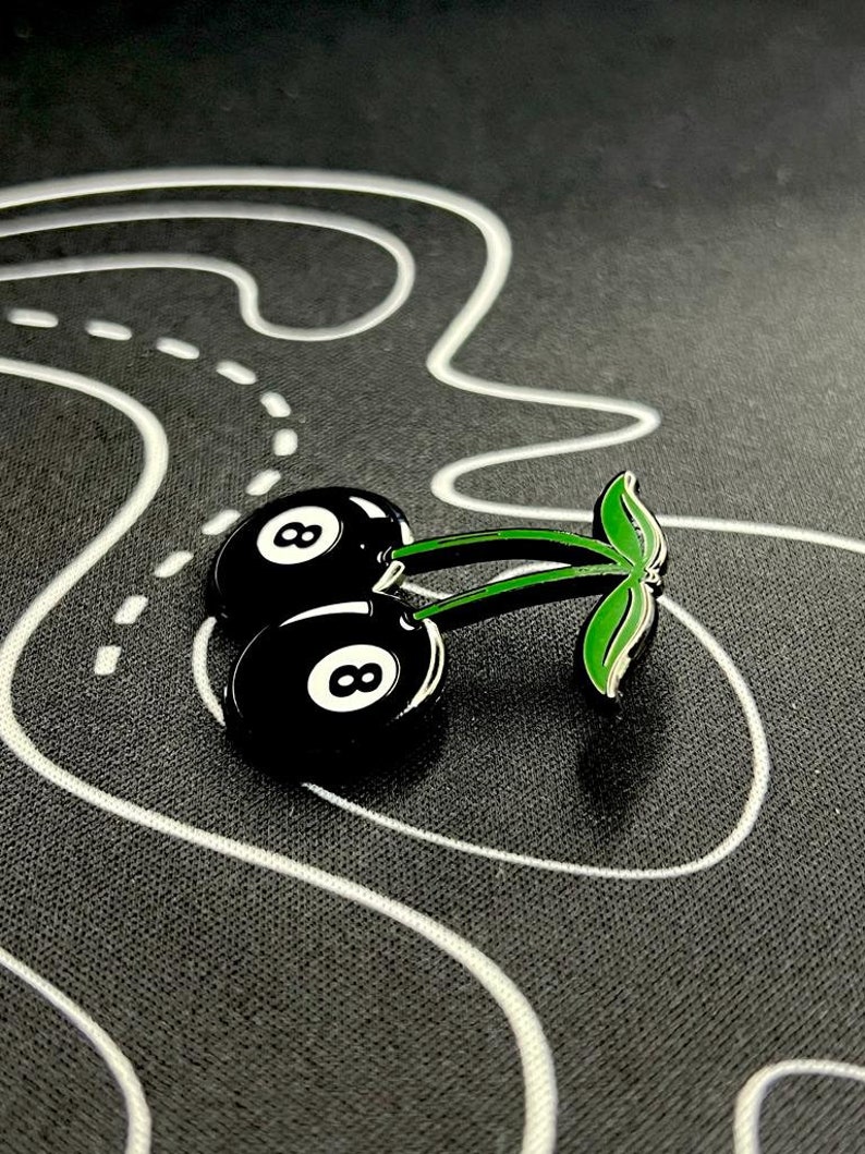 8 Ball Cherry Hard Enamel Pin 8 Ball Pin, Aesthetic Pin, Cherry Pin - Etsy