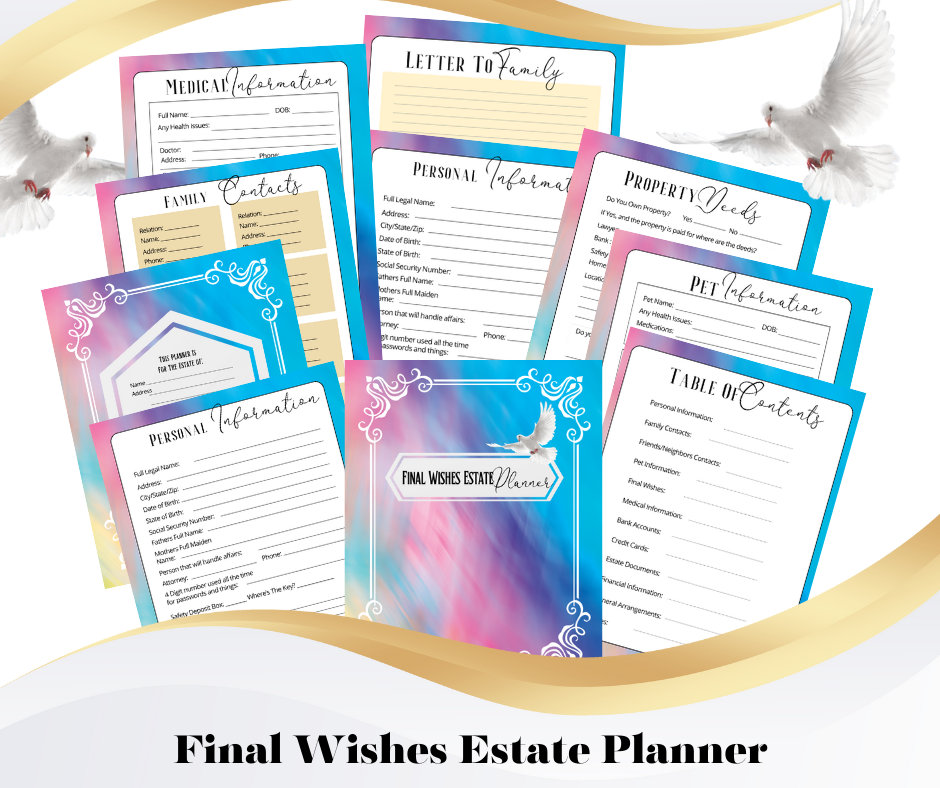 Final Wishes Estate Planner, Last Wishes, End of Life Planning, Burial ...