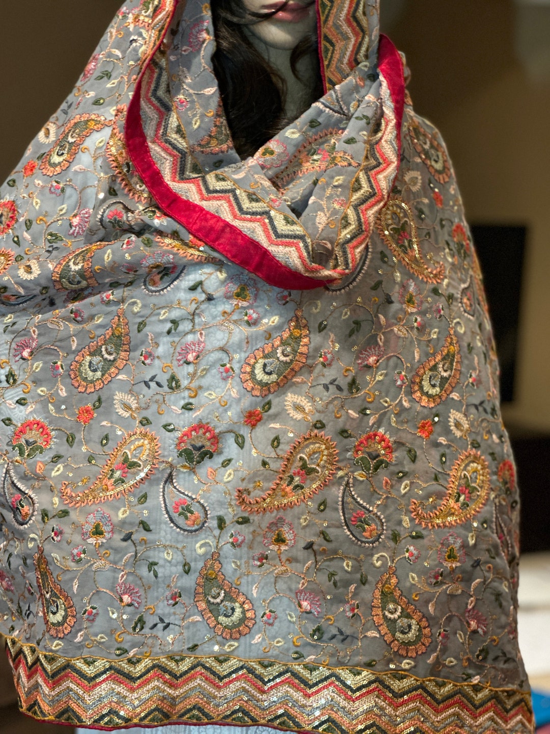 Pakistani Embroidered Shawl - Etsy