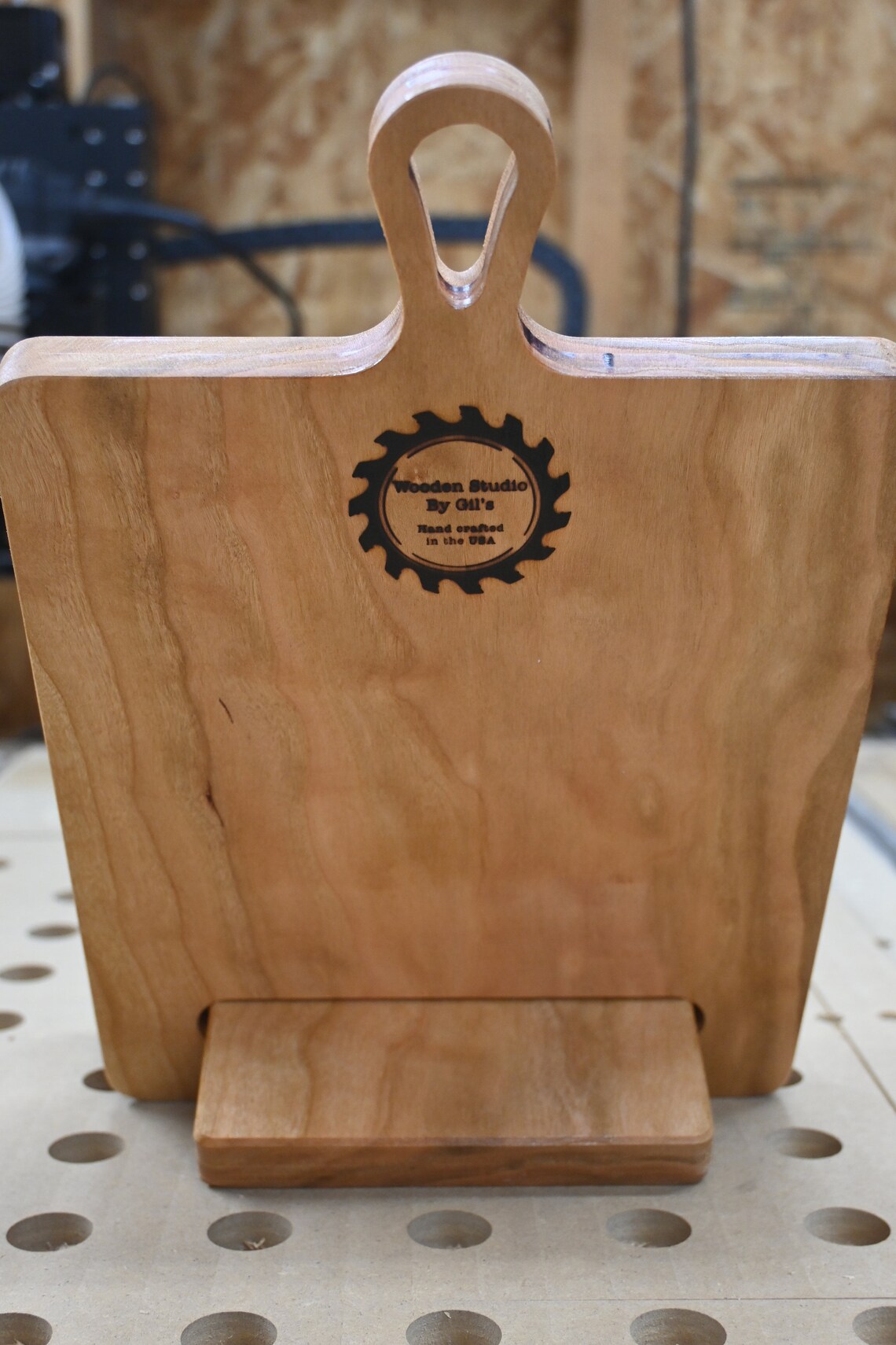 Wooden Cookbook Holder | Handmade Adjustable Tablet Stand | Wood Cook ...