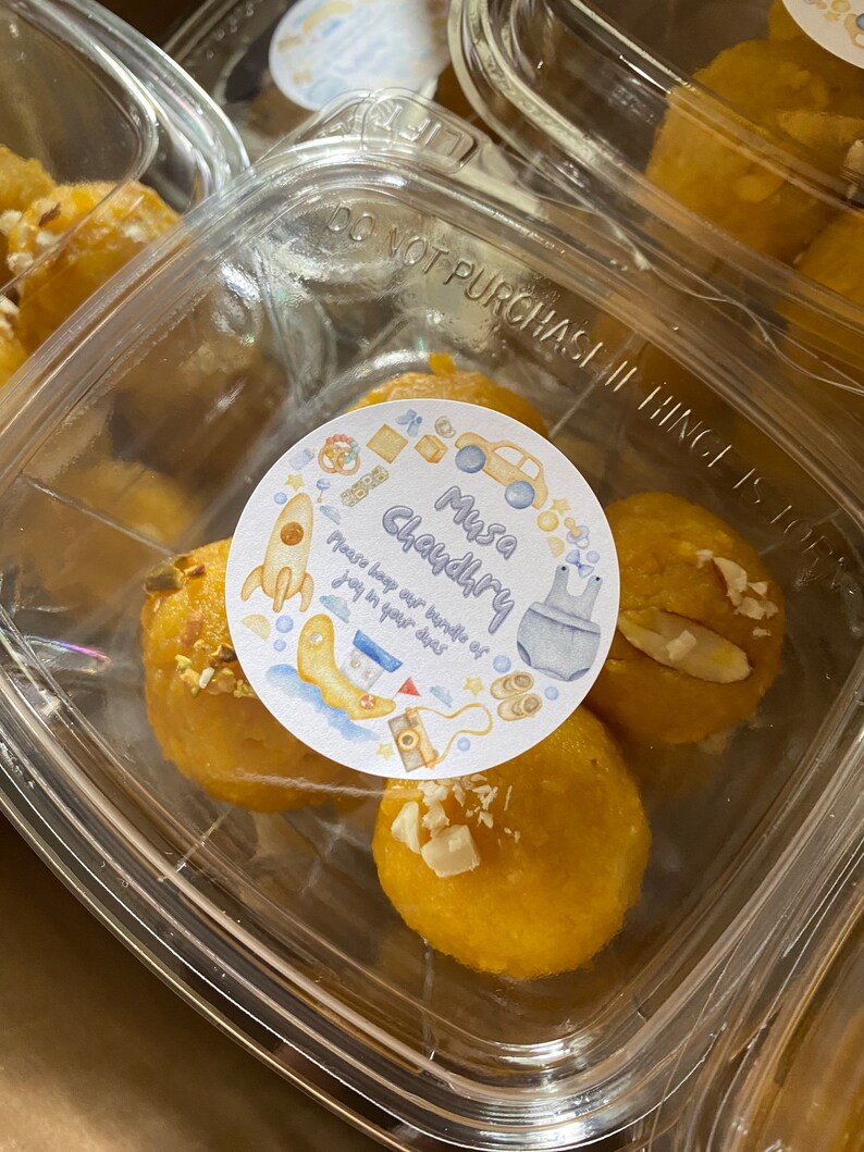 Set of 24 Personalized Baby Boy Baby Shower Islamic Muslim Baby Birth ...