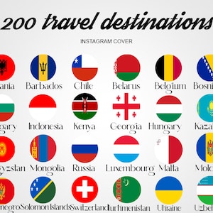Instagram Highlight Covers | INSTANT DOWNLOAD | 200 Travel Destinations ...