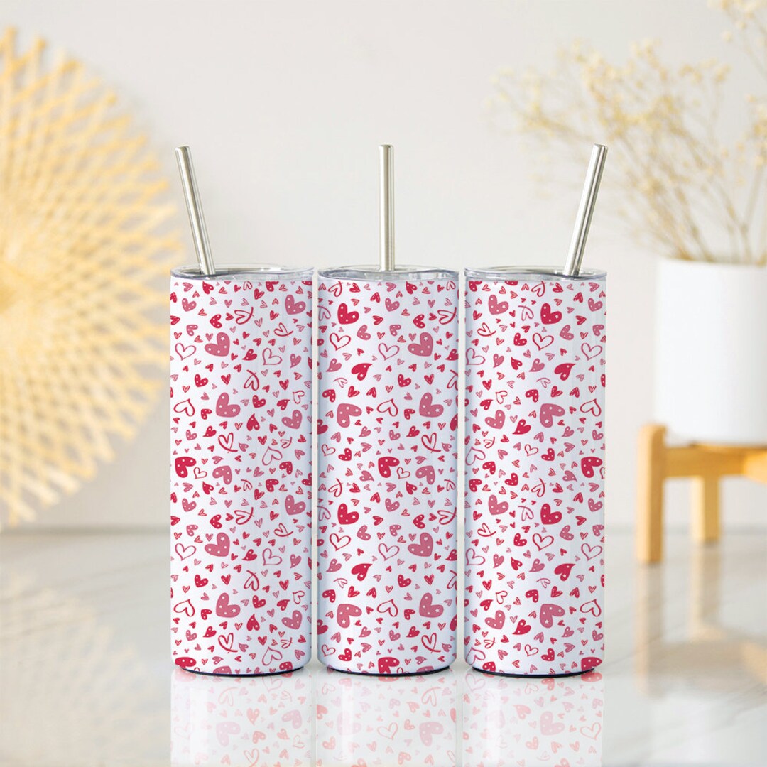 Valentine's Day (endless Love)- Heart Pattern 20 Oz Tumbler Wrap ...