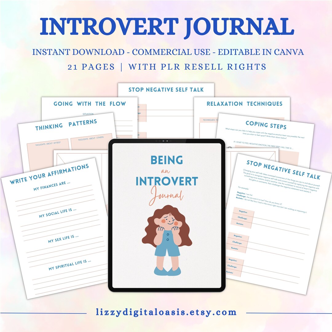 Introvert Journal Printable PLR Digital Products for Etsy Sellers ...