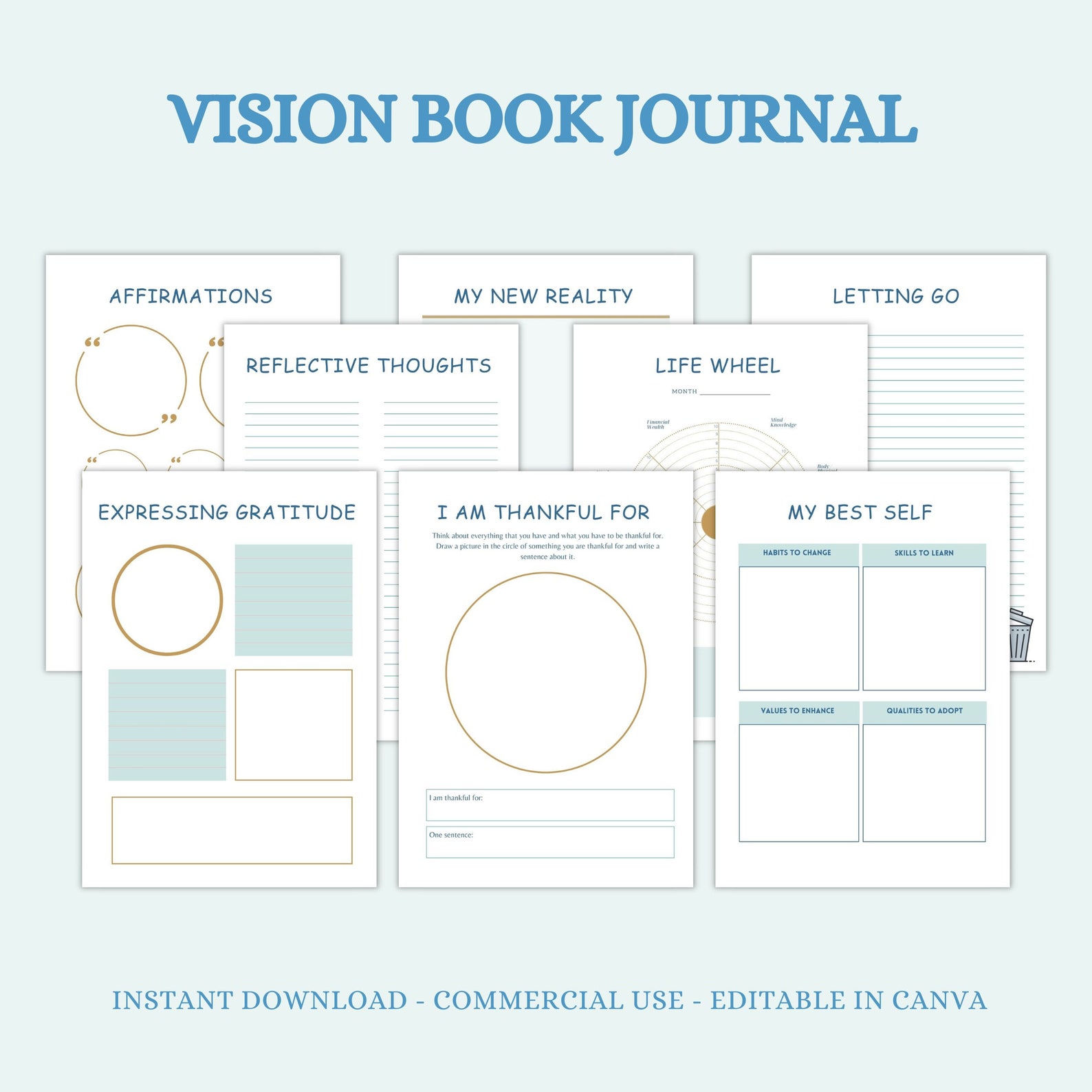 Vision Book Journal Printable Vision Log Planner Digital Download ...