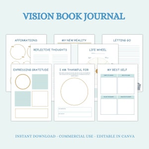Vision Book Journal Printable Vision Log Planner Digital Download ...