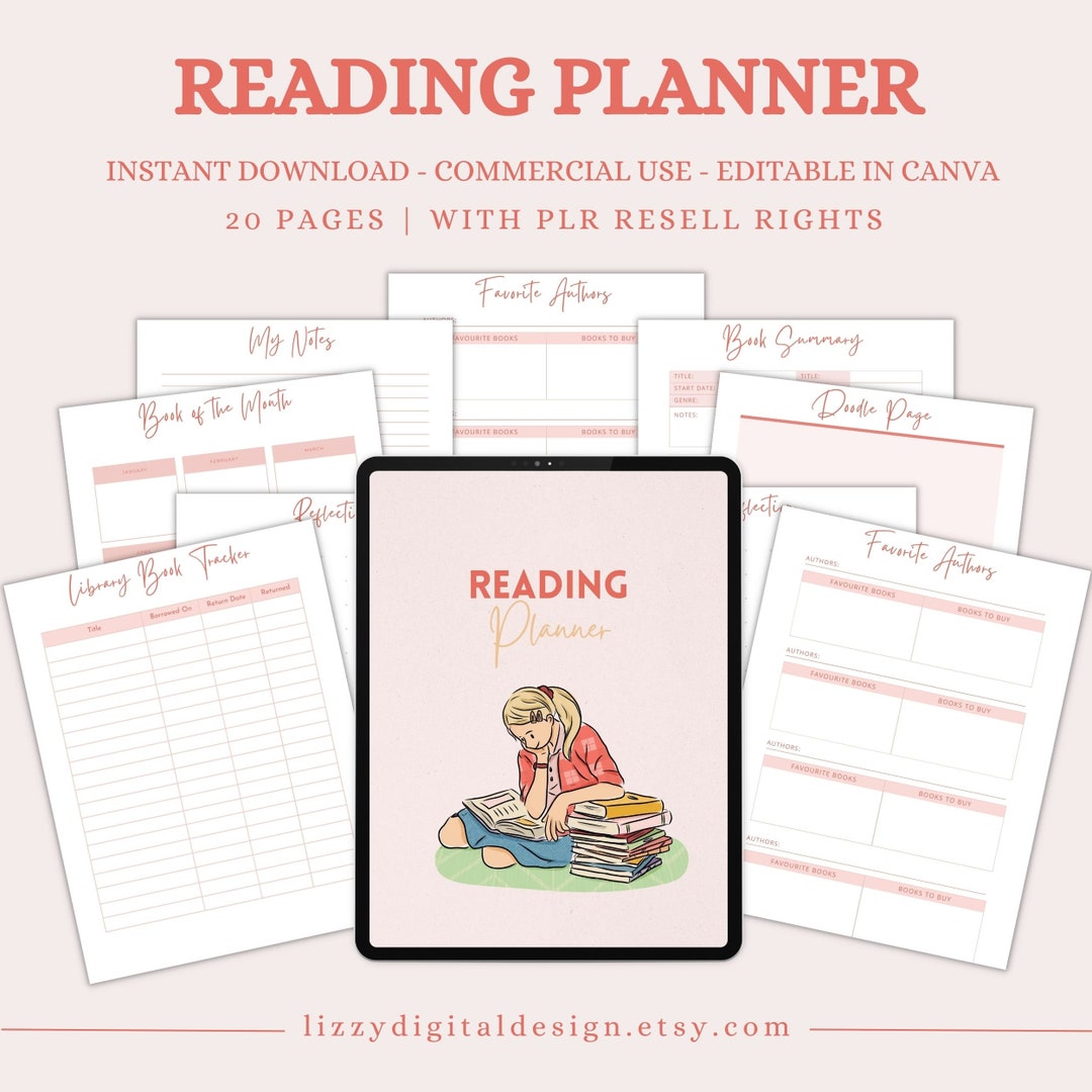 Reading Planner Book Tracker Journal Literary Organizer Bibliophile ...