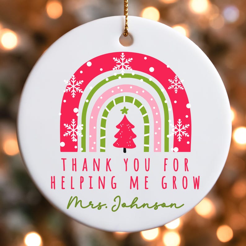 Personalized Teacher Ornament, Custom Christmas Ornament, Customized ...