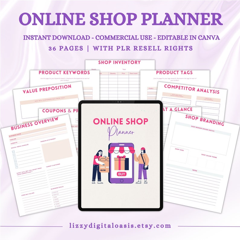Online Shop Planner Printable E-commerce Planner Digital Shop Planner ...
