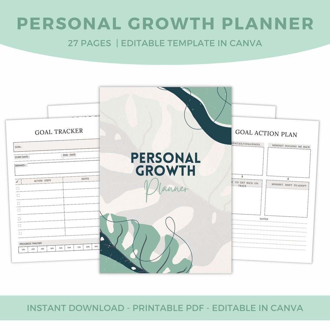 Personal Growth Planner, Goal Setting Journal, Self-improvement ...