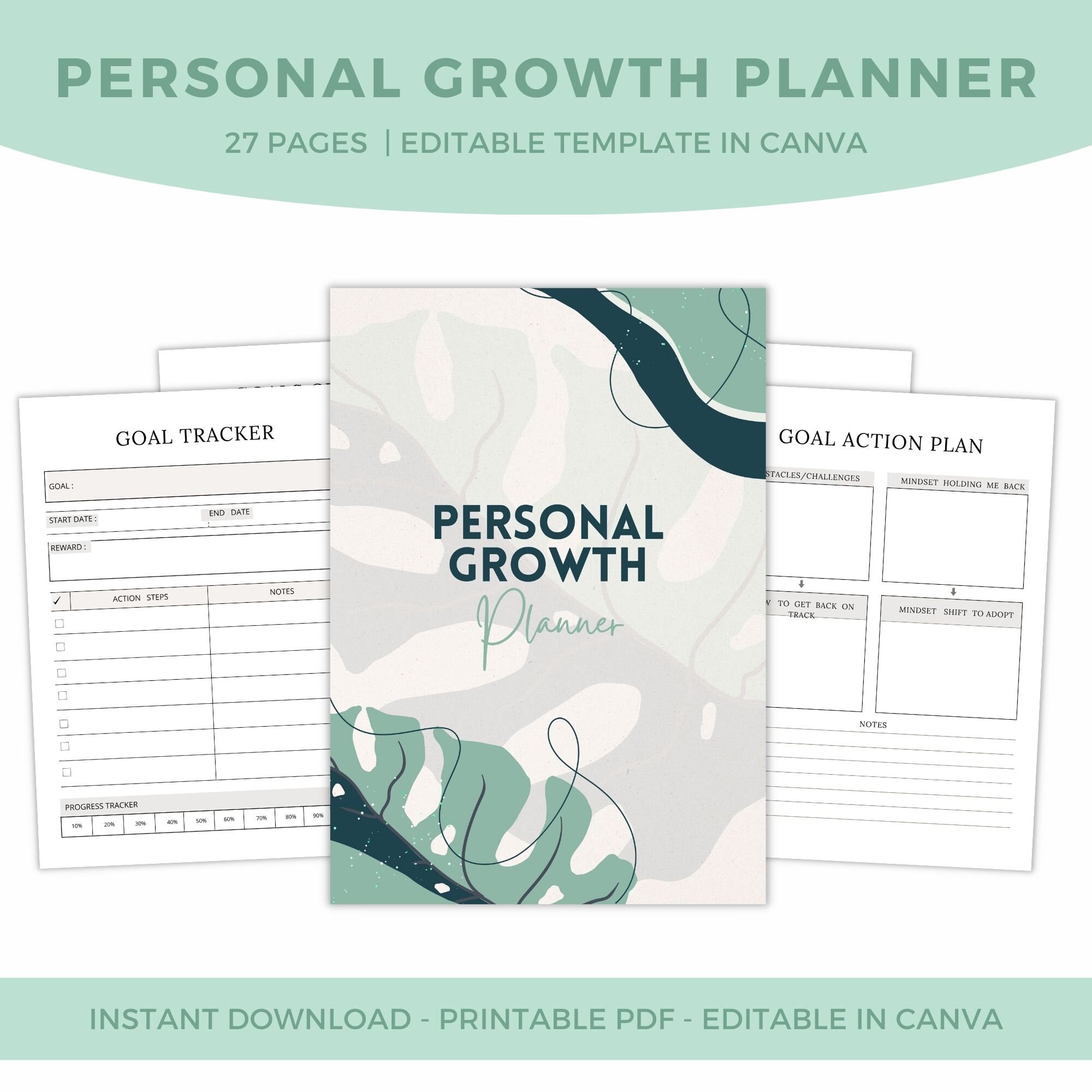 Personal Growth Planner, Goal Setting Journal, Self-improvement ...