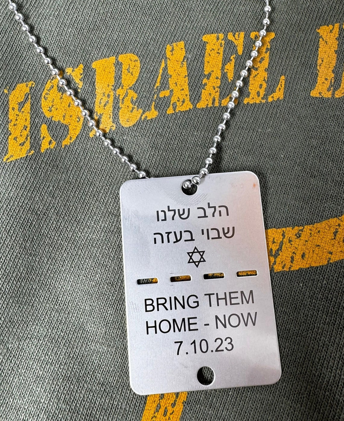 Bring Them Home Now - Israel IDF Dog Tag Necklace - Support Israel ...