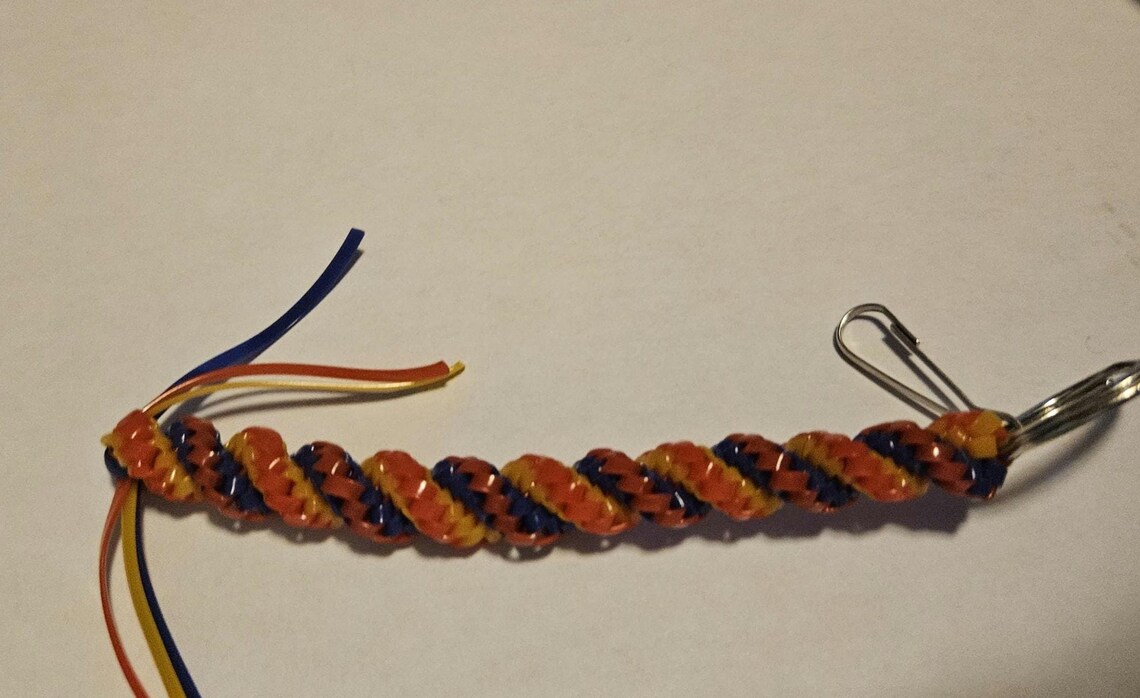 Red Blue Yellow Spiral Rexlace Boondoggle Gimp Lacing Plastic String Lanyard Keychain - Etsy
