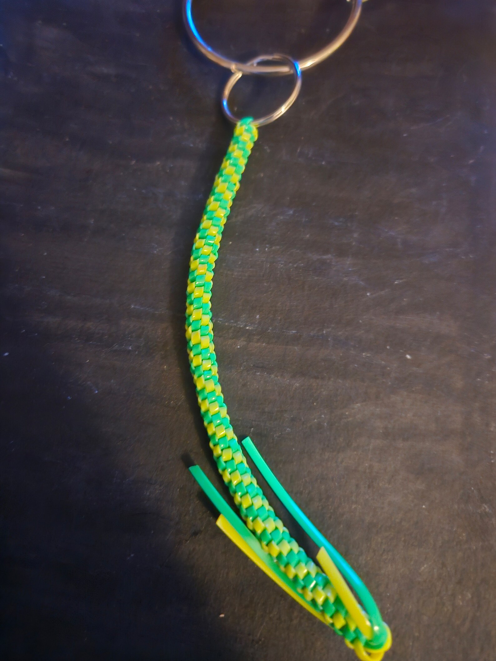 Yellow Green Spiral Rexlace Boondoggle Gimp Lacing Plastic String Lanyard Keychain - Etsy