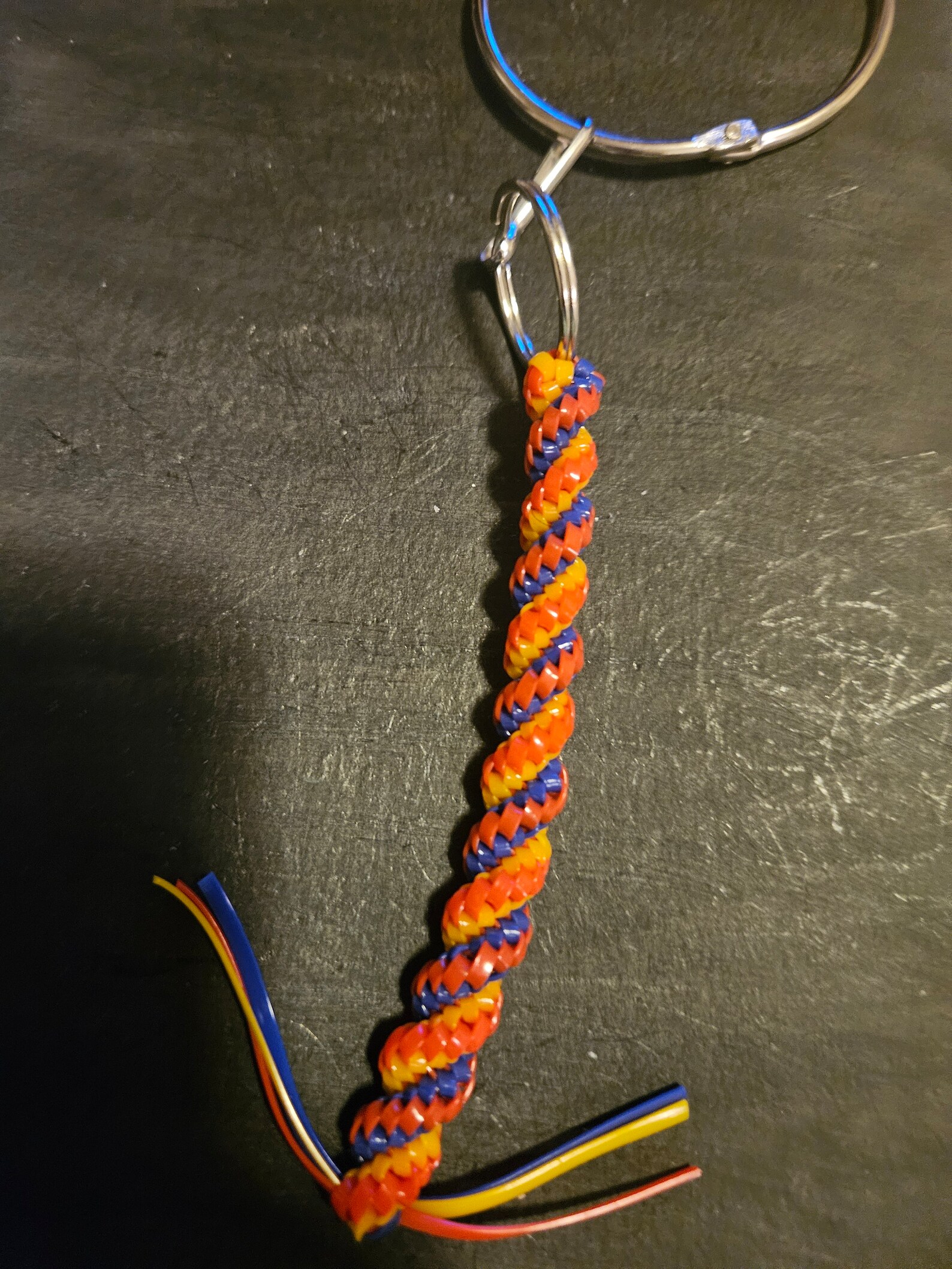 Red Blue Yellow Spiral Rexlace Boondoggle Gimp Lacing Plastic String Lanyard Keychain - Etsy