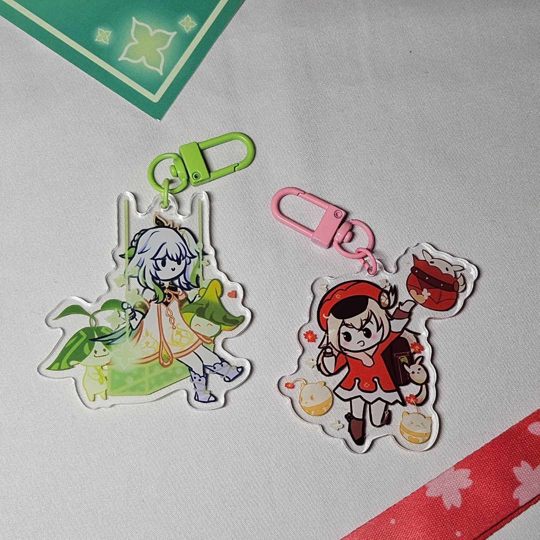 Genshin Impact Nahida & Klee Acrylic Keychains free Matching Postcard - Etsy