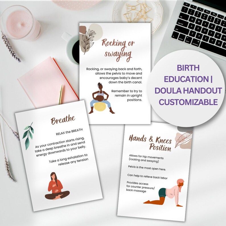 Labor Techniques Flash Cards Printable Cards for Labor Positive Birth ...