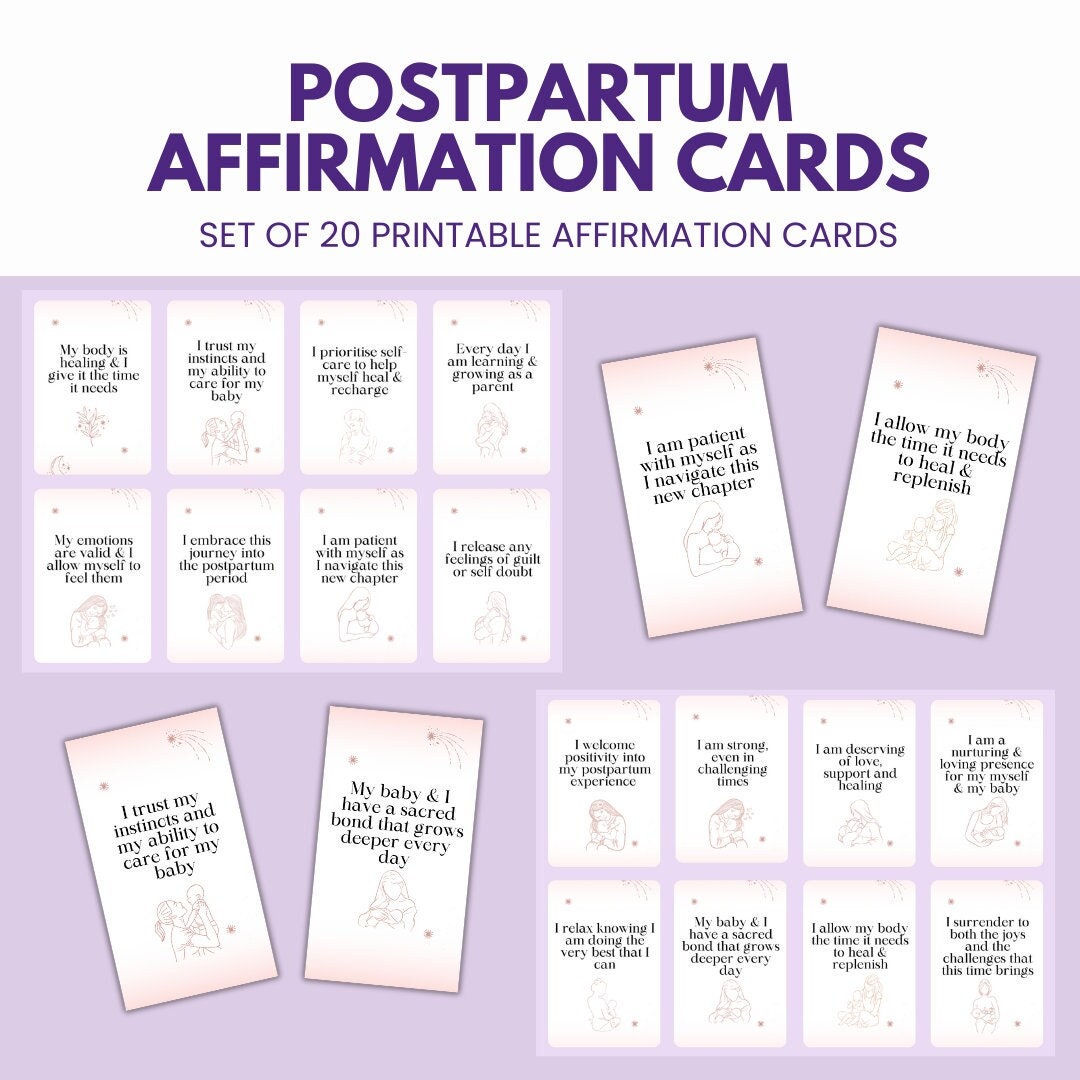Postpartum Affirmation Cards | Positive Affirmations | Motherhood ...