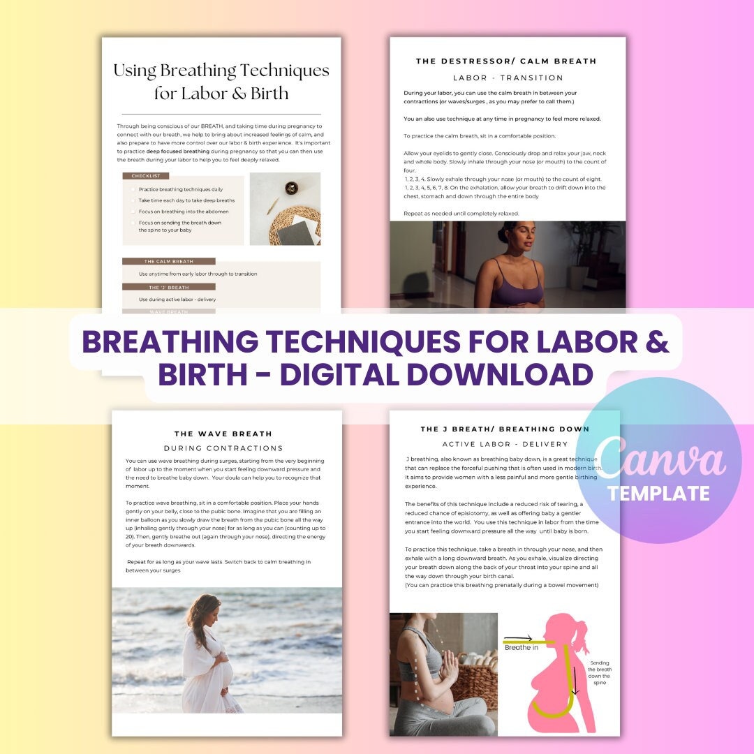 Breathing Techniques for Labor & Birth Doula Handout | Doula Tools ...