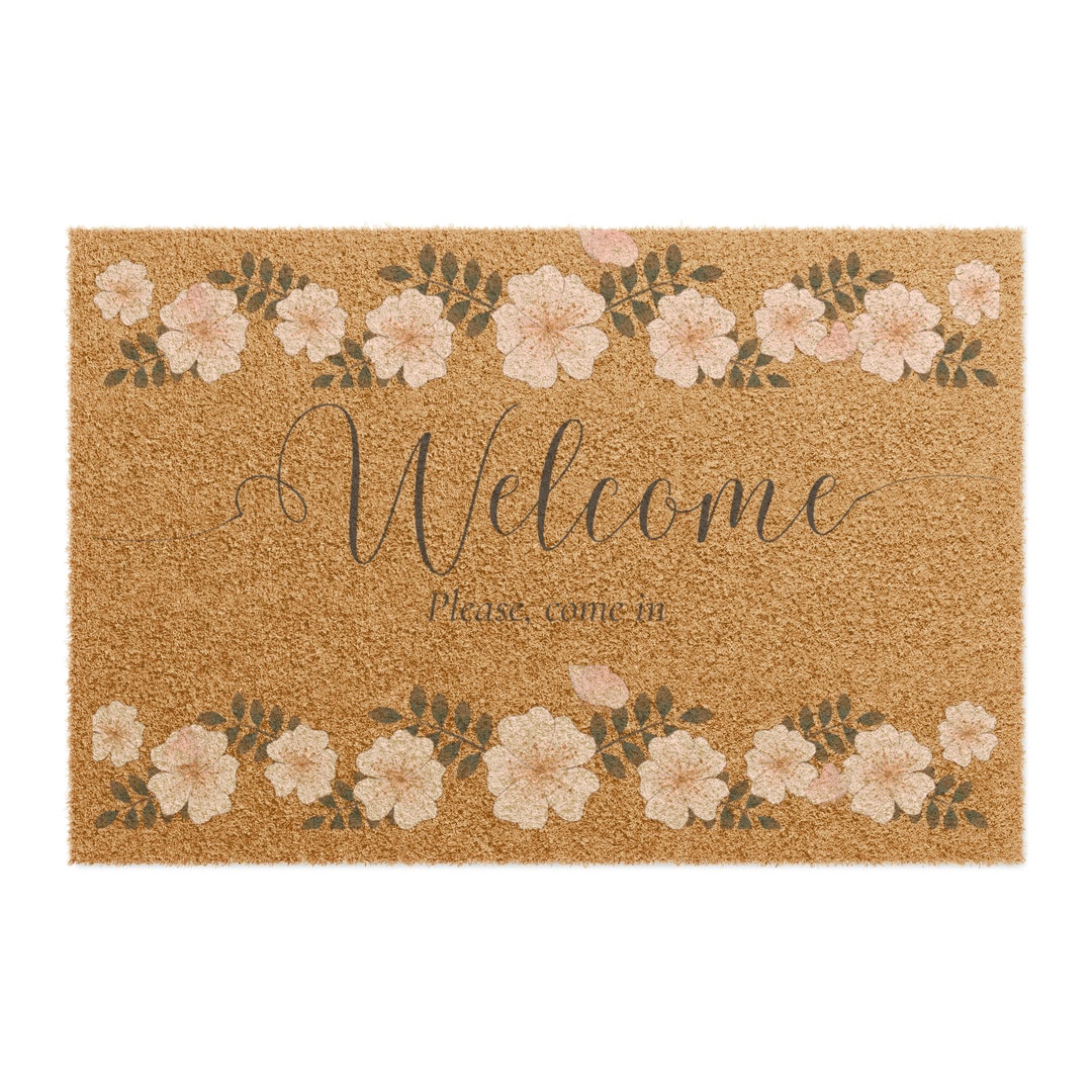 WELCOME PINK FLOWERS Doormat - Etsy
