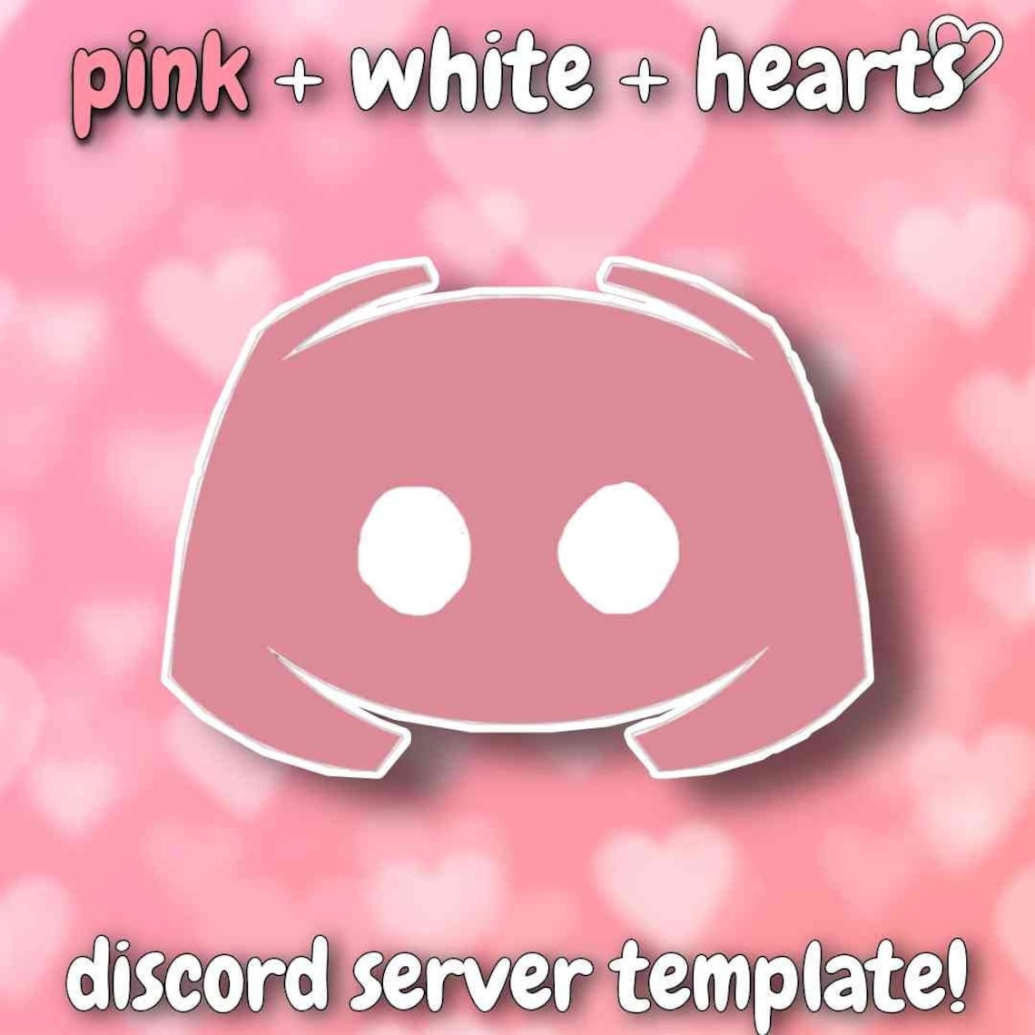 Pink + White + Hearts Discord Template ! - Etsy
