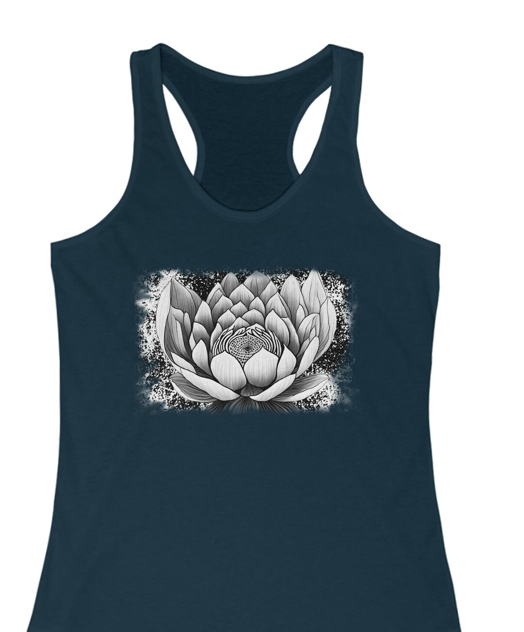 Vintage Lotus Flowering Tank, Flowering Lotus Tanktop, Lotus Flowering ...