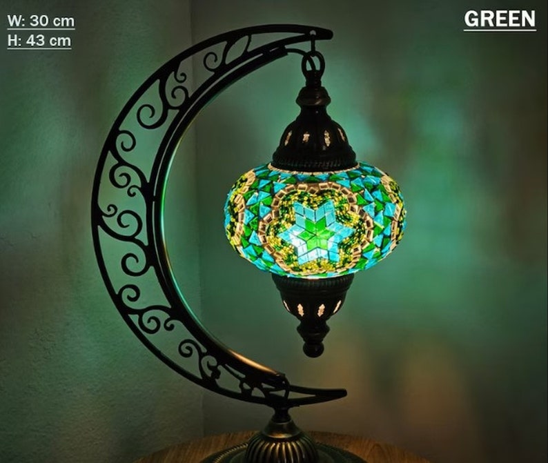 Moon Glass Arc Table Lamp, Moon Table Lamp, Desk Lamp - Etsy