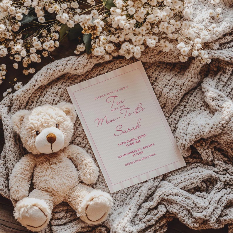 Floral Tea Party Baby Shower Invitation: Editable Canva Template ...