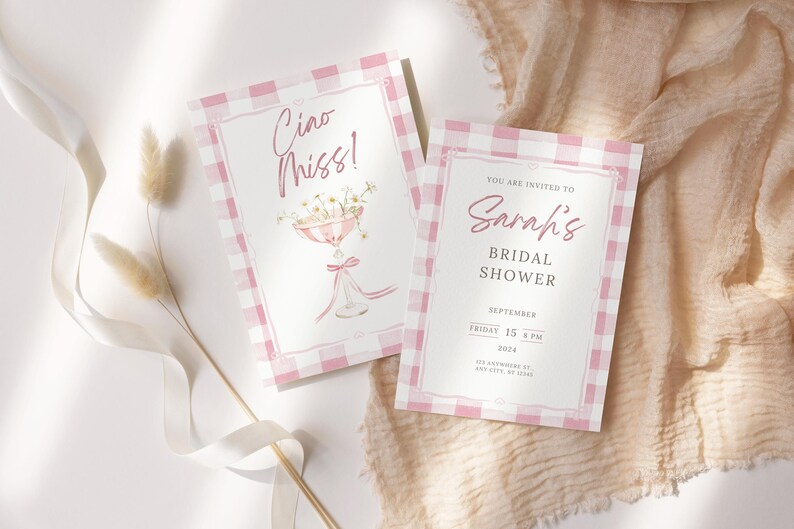 Editable Ciao Miss Bridal Shower Invitation Template Italian Summer ...