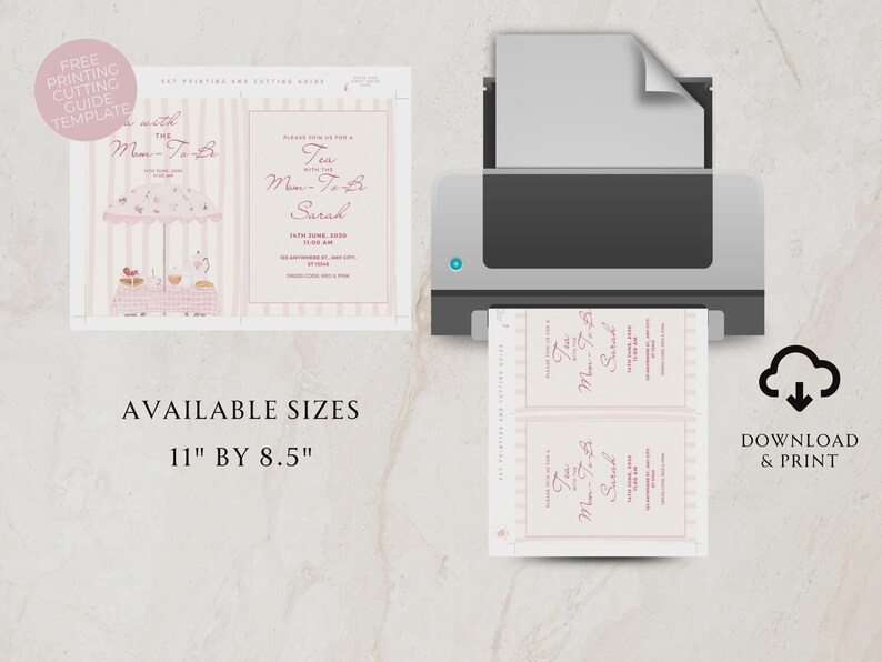 Floral Tea Party Baby Shower Invitation: Editable Canva Template ...