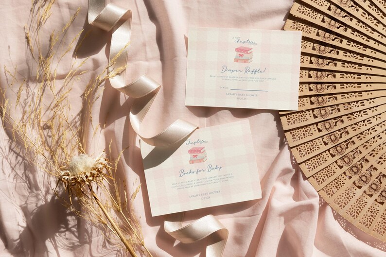 A New Chapter Begins Baby Shower Invitation Bundle Template Editable ...