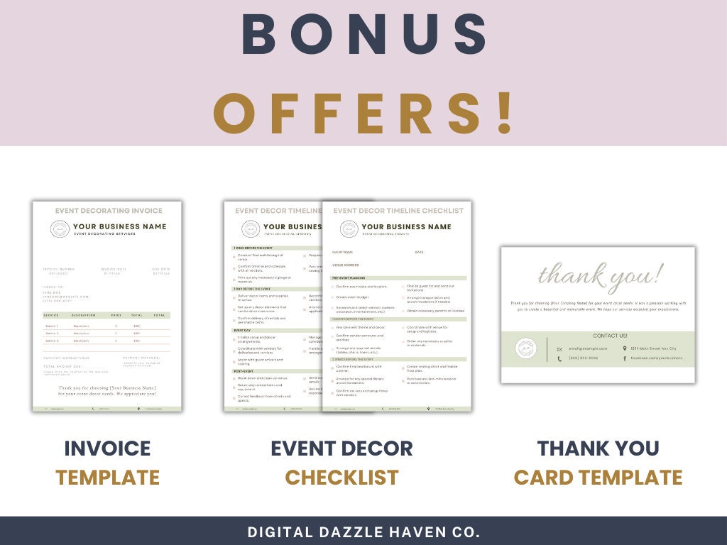 Editable Event Decorator Contract Template Party Decorating Services ...