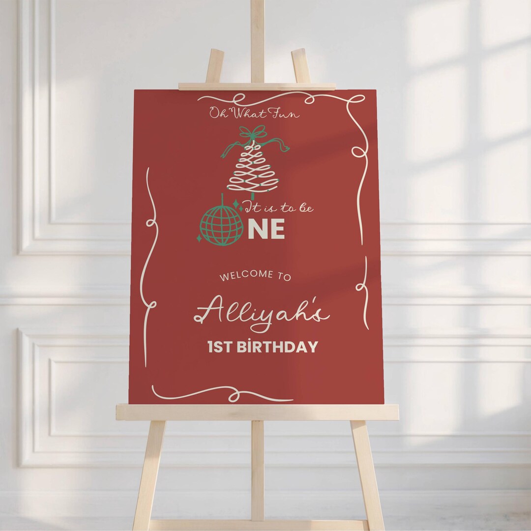 Oh What Fun It is to Be One Welcome Sign Editable Christmas First ...